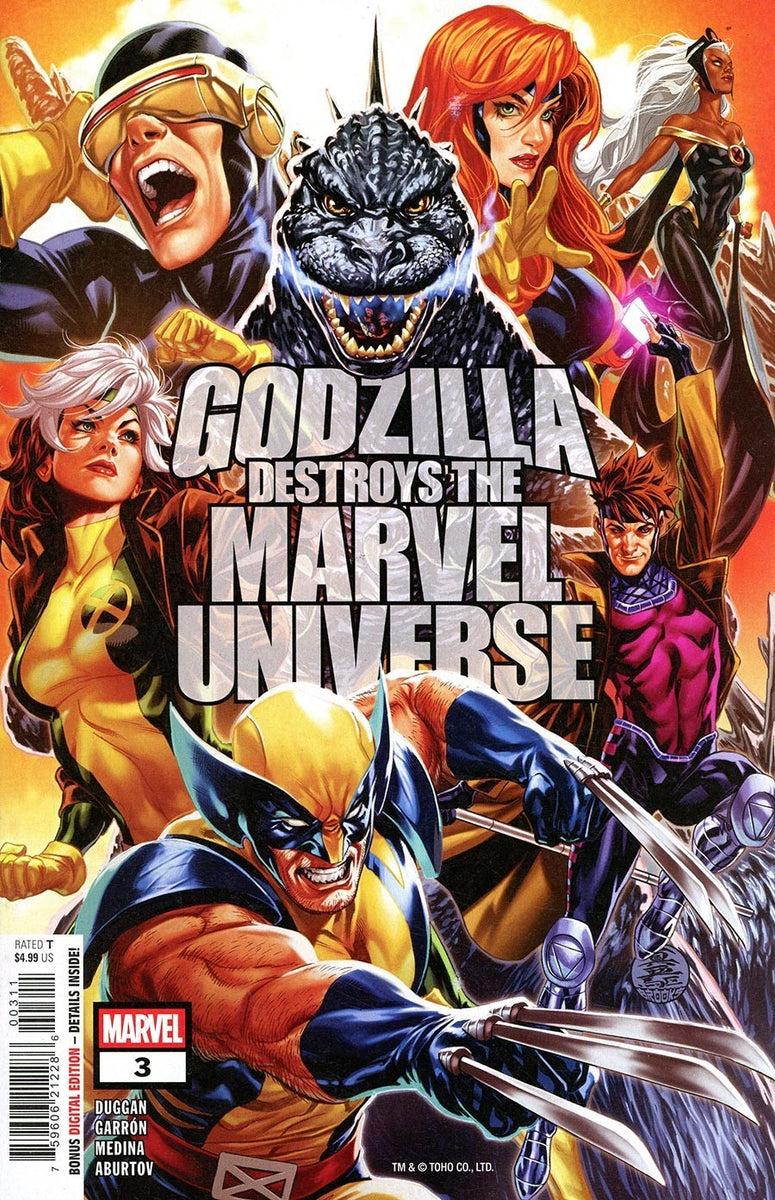 GODZILLA DESTROYS THE MARVEL UNIVERSE #3 NM MARK BROOKS WOLVERINE ROGU ...