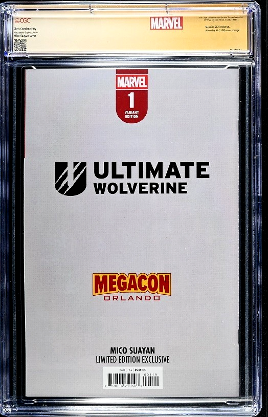 ULTIMATE WOLVERINE #1 CGC SS 9.8 MICO SUAYAN MEGACON EXCLUSIVE VARIANT ...